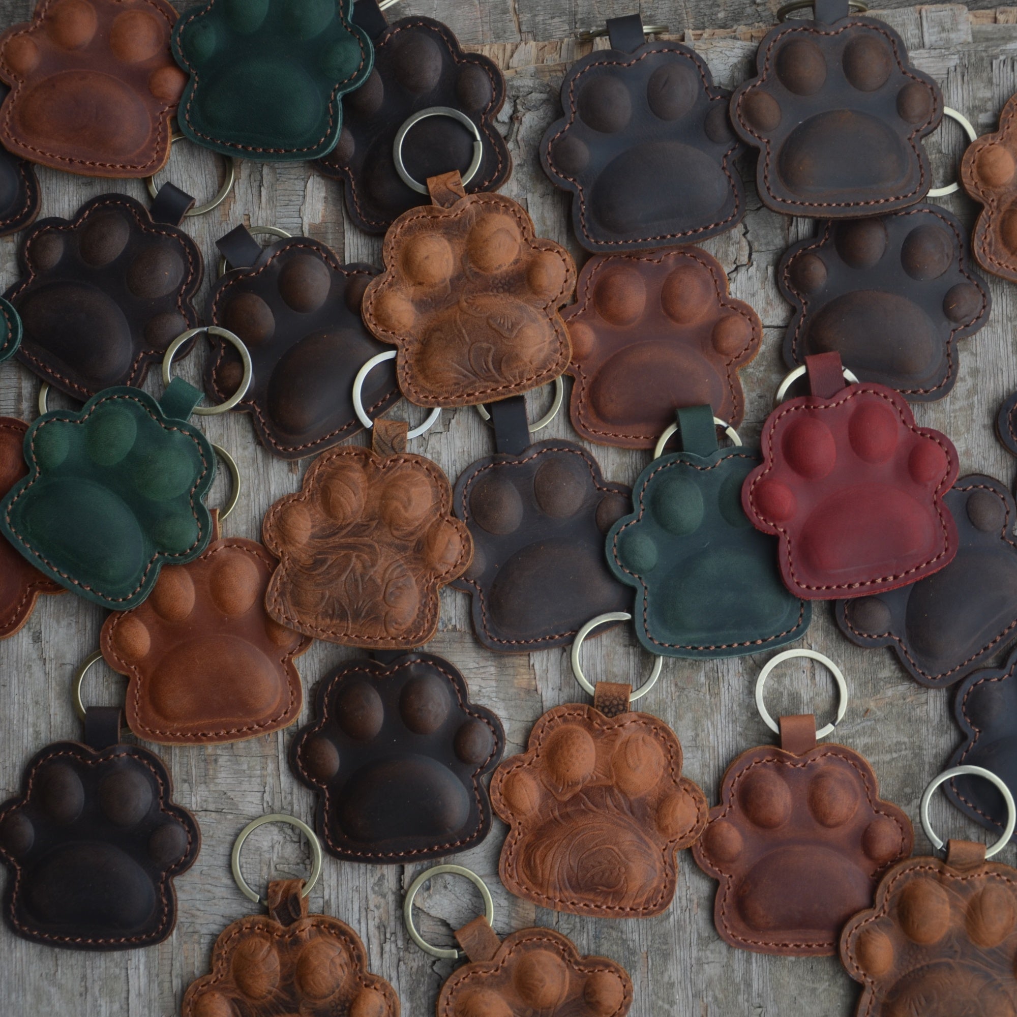 JJNUSA Leather keychain leather keyring leather key fob key clip ...